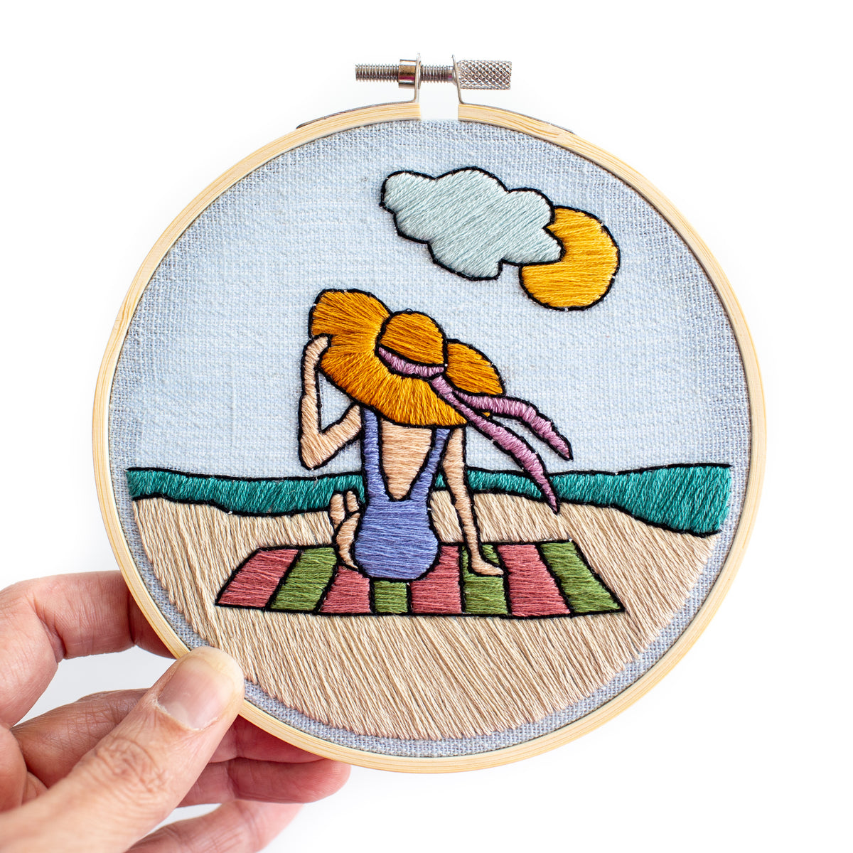 Seaside Sunbather Embroidery Pattern – Jen Ann Handmade